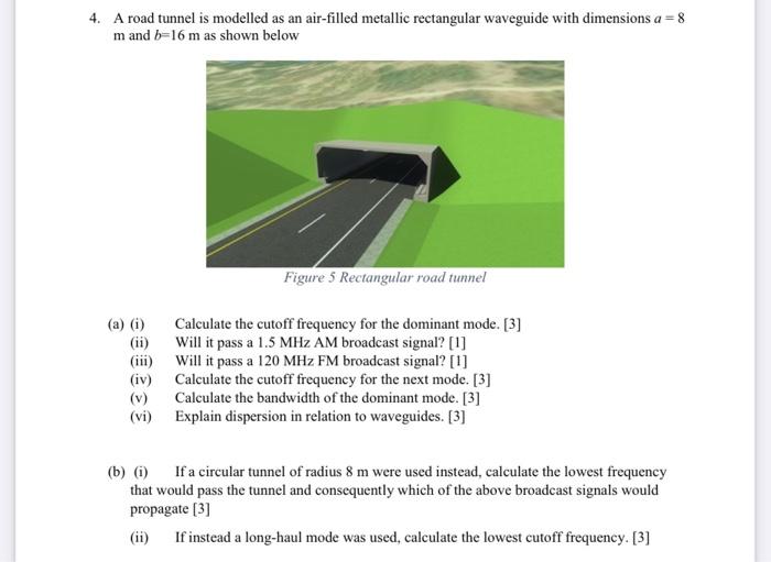 Solved 4 A Road Tunnel Is Modelled As An Air Filled
