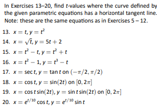Solved find t-values where the curve defined by the given | Chegg.com
