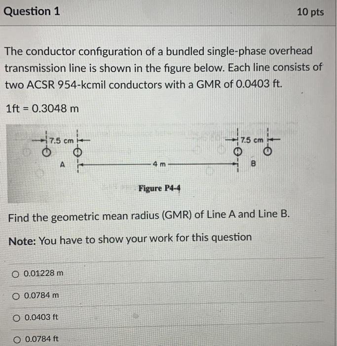 Solved Question 1 10 pts The conductor configuration of a | Chegg.com