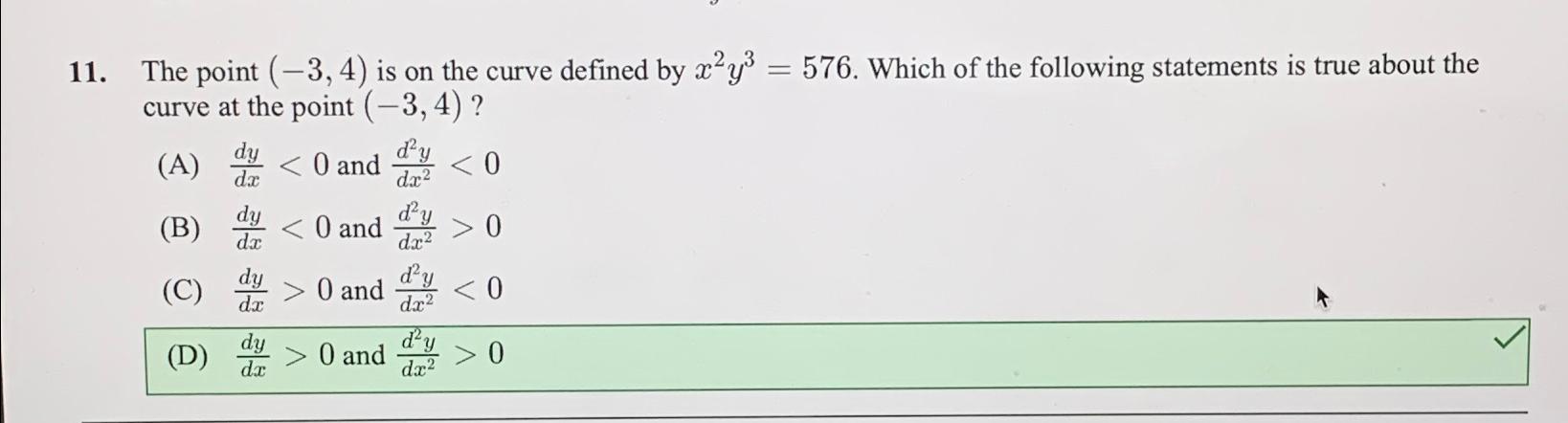 Solved The point (-3,4) ﻿is on the curve defined by | Chegg.com
