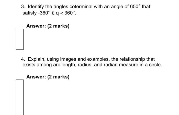 Solved 3. Identify the angles coterminal with an angle of | Chegg.com