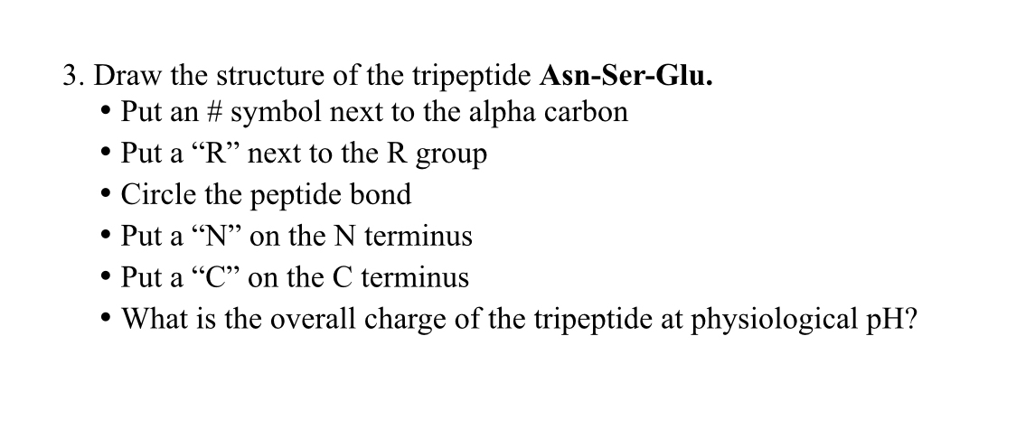 Solved Draw the structure of the tripeptide Asn-Ser-Glu.Put | Chegg.com