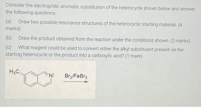 Consider the electrophilic aromatic substitution of | Chegg.com
