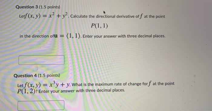 Solved Question 3 (1.5 points) Letf(x, y) = x2 + y2. | Chegg.com Solved Question 3 (1.5 points) Letf(x, y) = x2 + y2. | Chegg.com