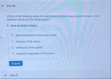 Solved Part BWhich of the following areas in a secondary | Chegg.com