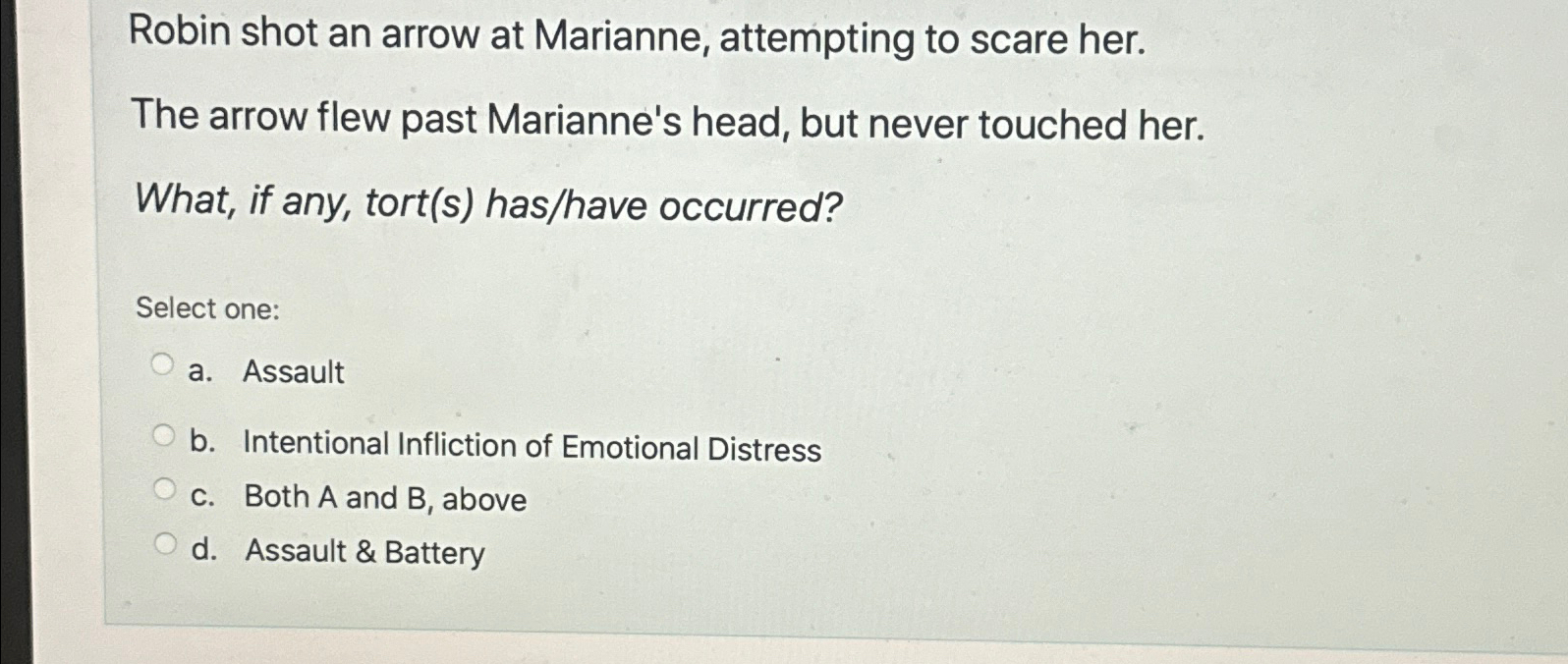Solved Robin shot an arrow at Marianne, attempting to scare | Chegg.com