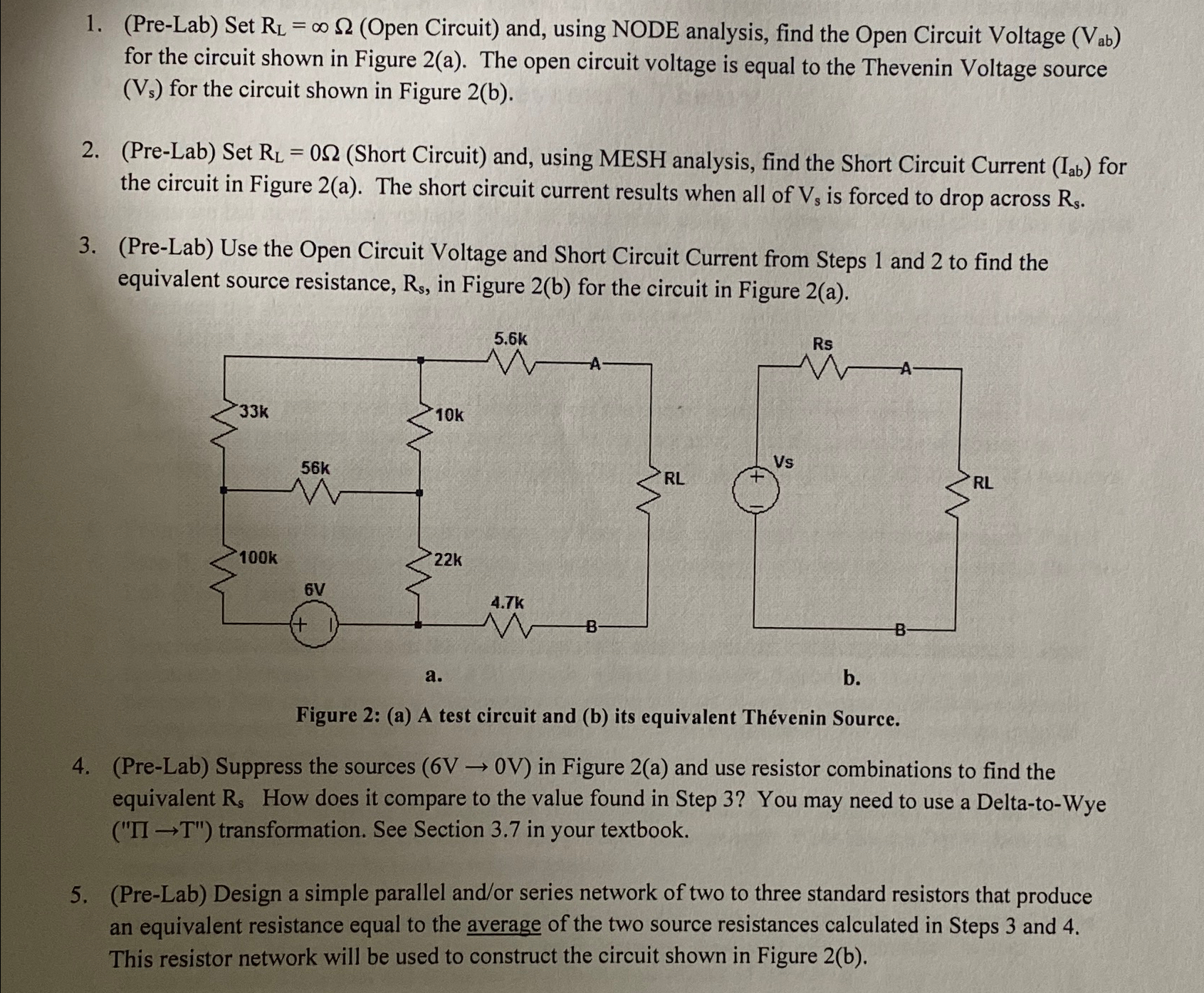 Solved (Pre-Lab) ﻿Set RL=∞Ω (Open Circuit) ﻿and, using NODE | Chegg.com