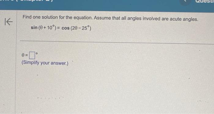 Solved Find one solution for the equation. Assume that all | Chegg.com