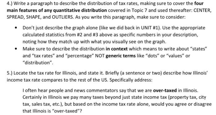 Solved 4.) Write a paragraph to describe the distribution of | Chegg.com