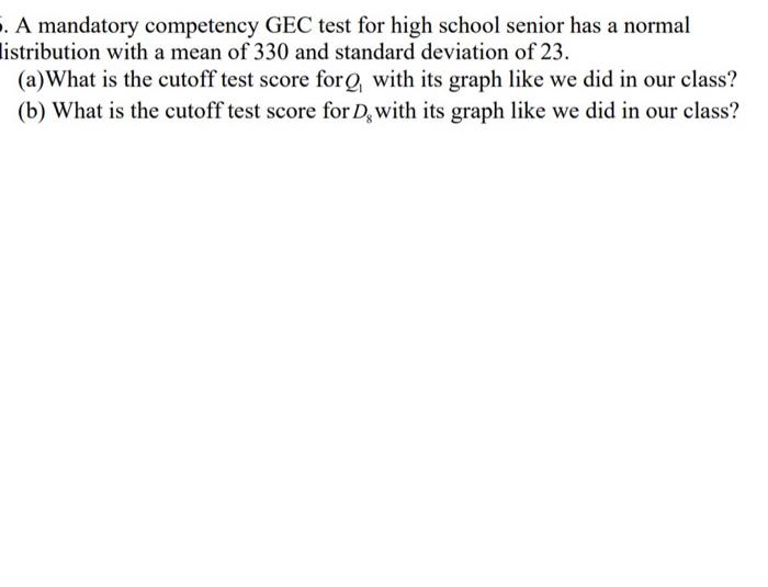 Solved . A mandatory competency GEC test for high school | Chegg.com
