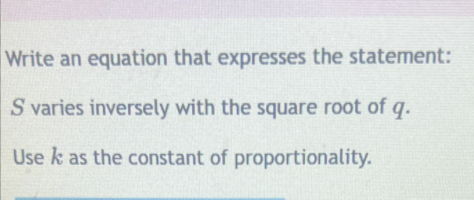 Solved Write An Eqwrite An Equation That Expresses The