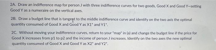 Solved 2A. Draw an indifference map for person J with three | Chegg.com