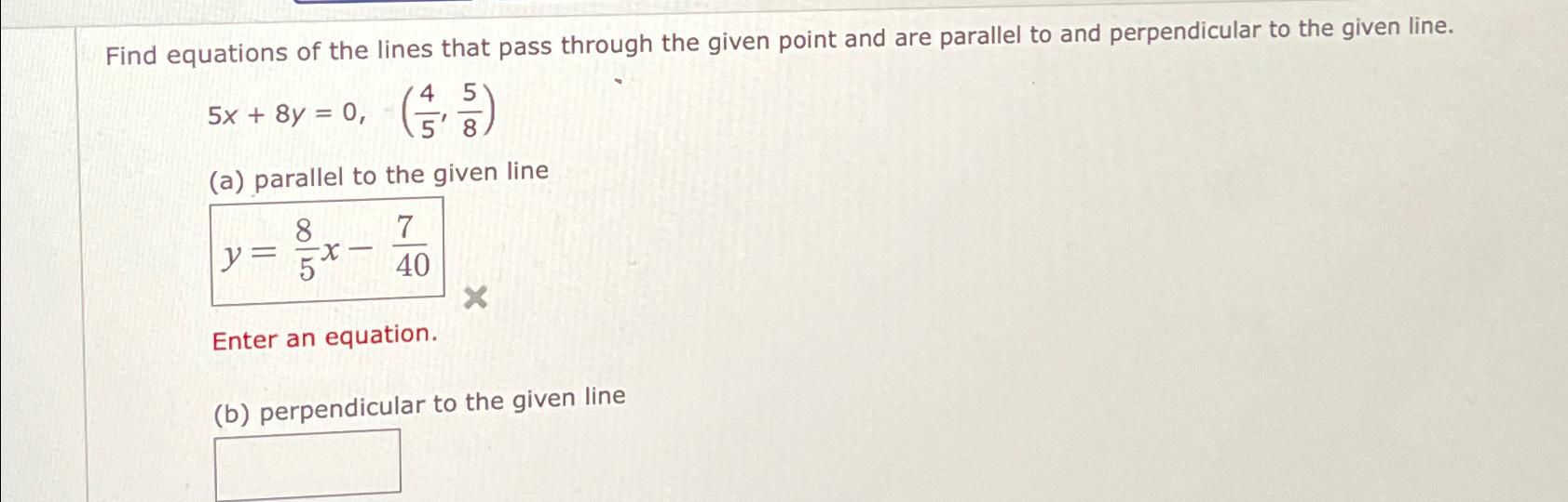 Solved Find equations of the lines that pass through the | Chegg.com