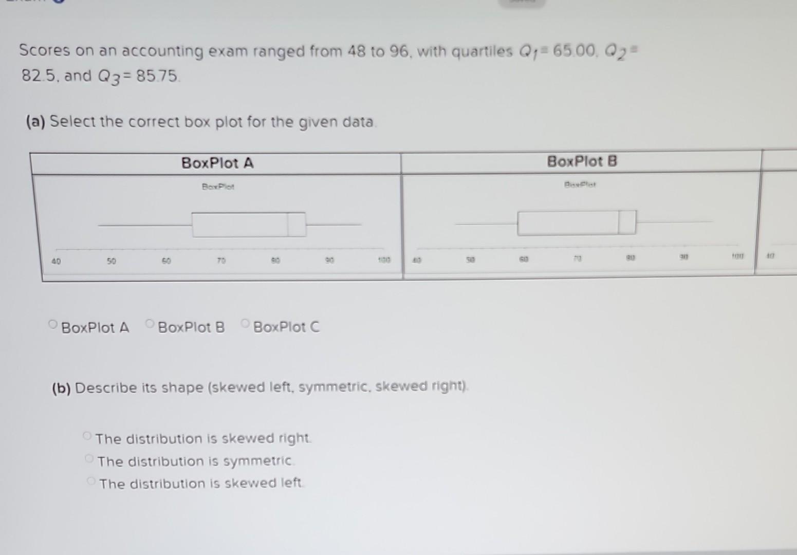 Solved Scores on an accounting exam ranged from 48 to 96 , | Chegg.com