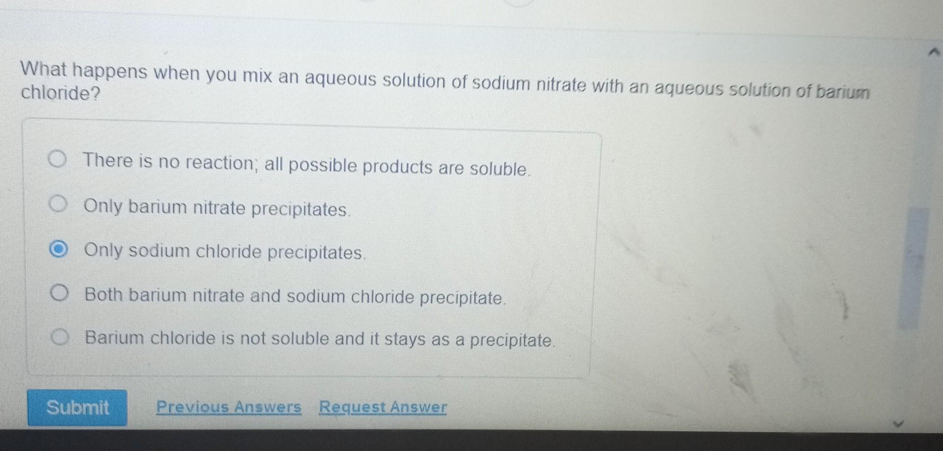 Solved What happens when you mix an aqueous solution of | Chegg.com