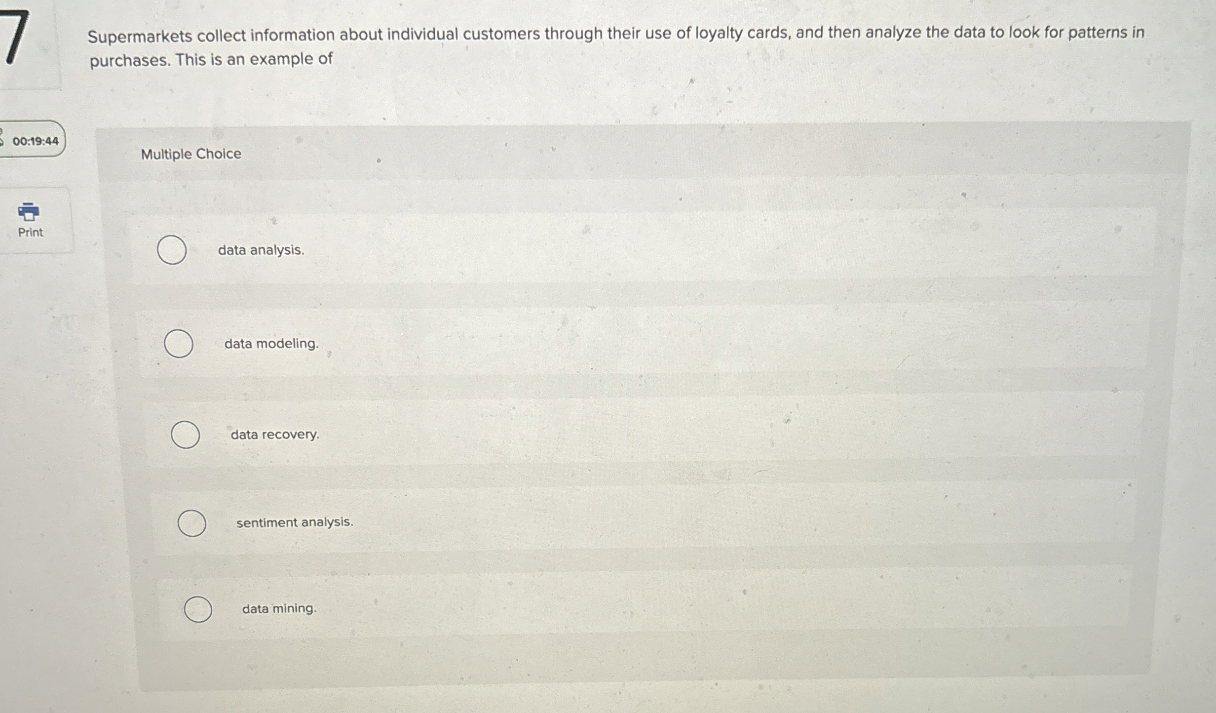 Solved Supermarkets collect information about individual | Chegg.com