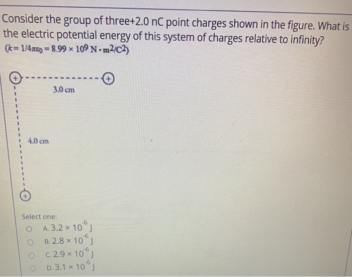 Solved Consider the group of three+2.0 nC point charges | Chegg.com