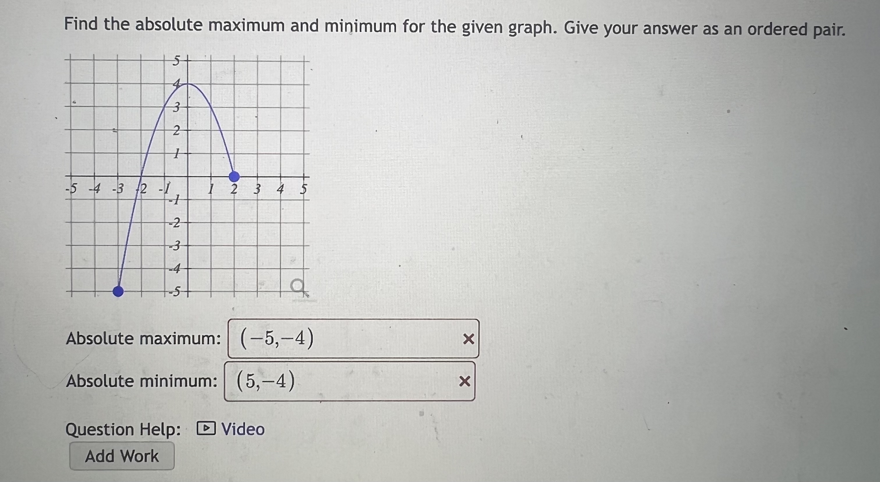 Solved Find the absolute maximum and minimum for the given | Chegg.com