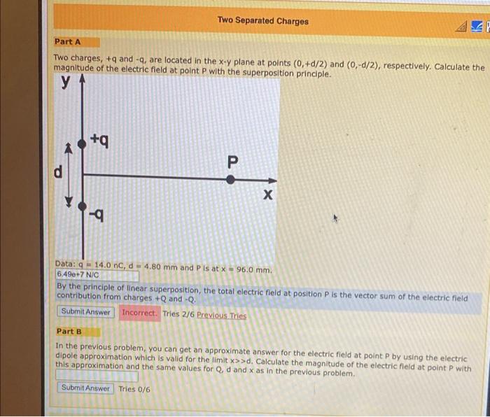 Solved Two charges, +q and −q, are located in the x−y plane | Chegg.com