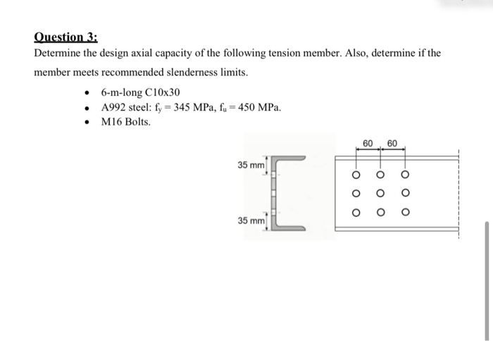 Question 3: Determine the design axial capacity of | Chegg.com