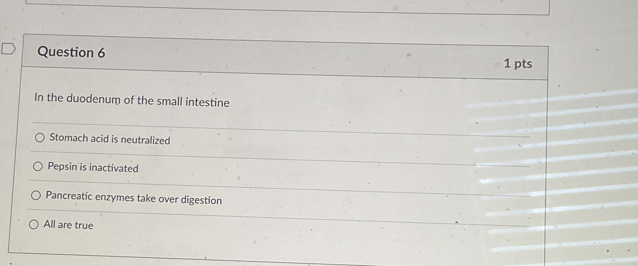 Solved Question 61 ﻿ptsIn the duodenum of the small | Chegg.com