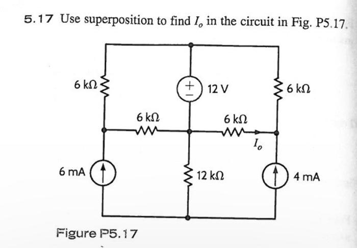 Solved 5.17 Use superposition to find Io in the circuit in | Chegg.com