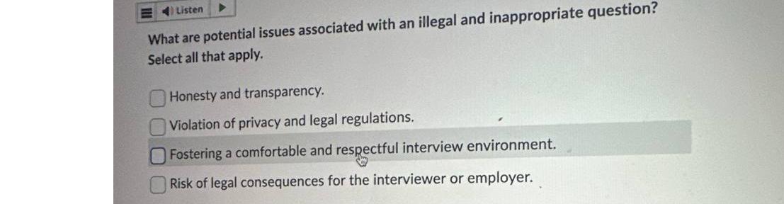 Solved What are potential issues associated with an illegal | Chegg.com