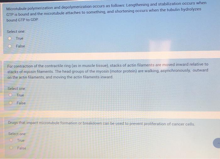 Solved Microtubule polymerization and depolymerization | Chegg.com