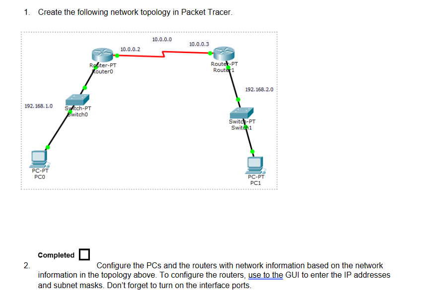 Solved Configure the PCs and the routers with network | Chegg.com