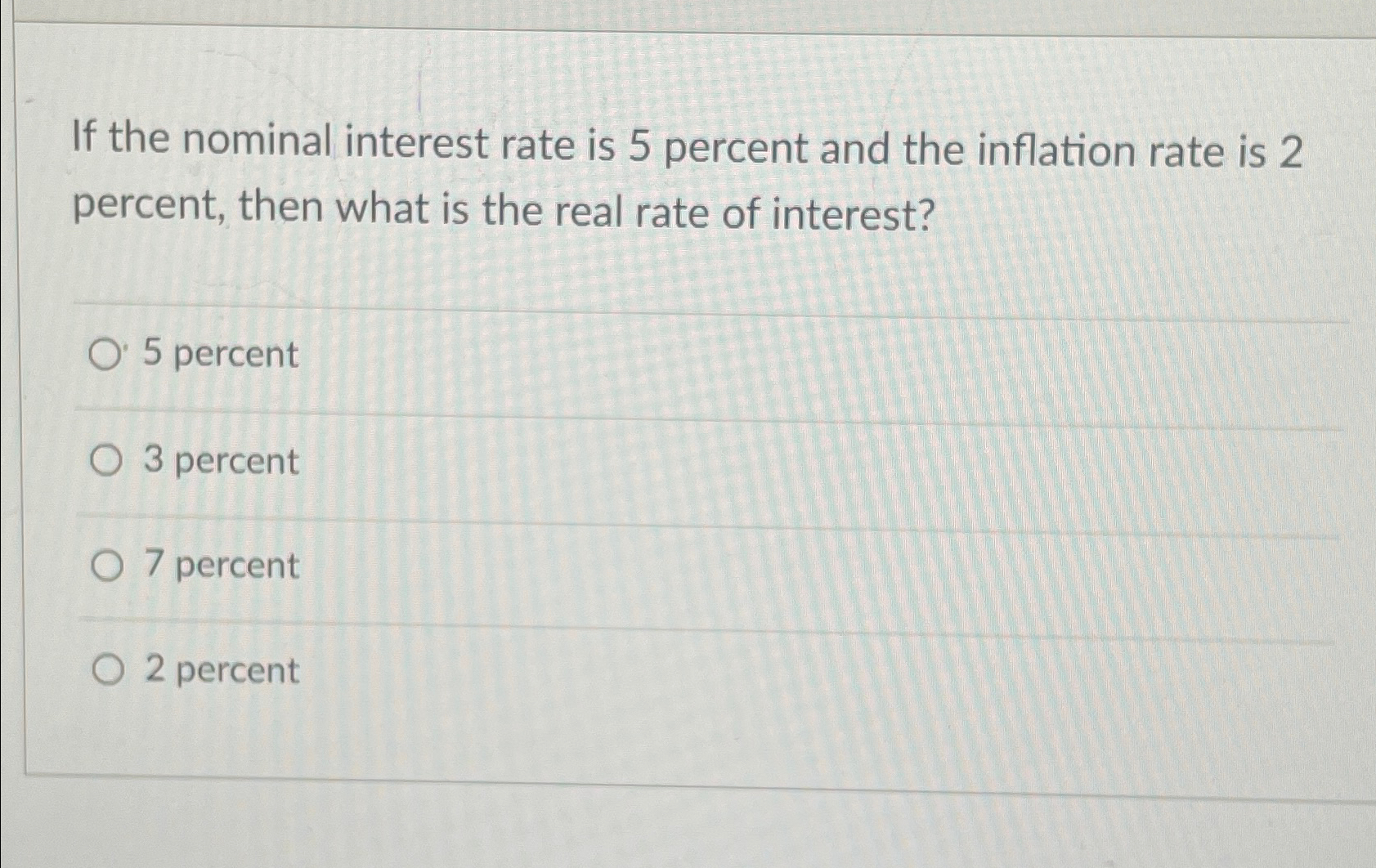 Solved If the nominal interest rate is 5 ﻿percent and the | Chegg.com