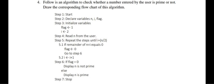 Solved 4. Follow is an algorithm to check whether a number | Chegg.com