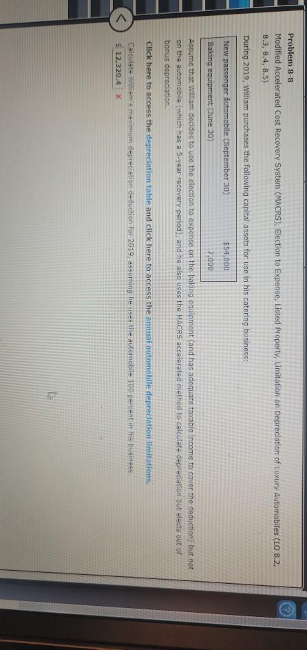 Solved Problem 8-8 Modified Accelerated Cost Recovery System | Chegg.com