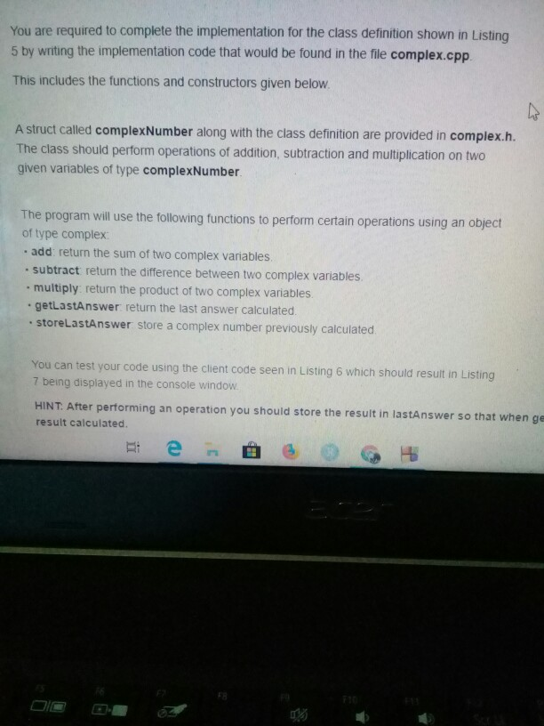 Solved You are required to complete the implementation for | Chegg.com