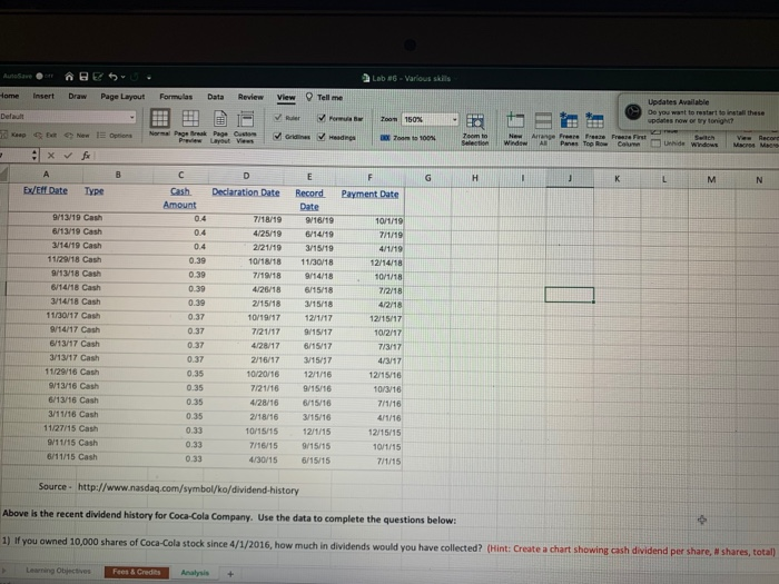 Solved me Insert Draw Page Layout Formulas Data Review View | Chegg.com