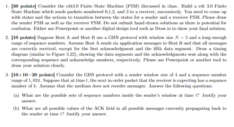 Solved 1. [30 ﻿points] ﻿Consider the rdt3.0 ﻿Finite State | Chegg.com
