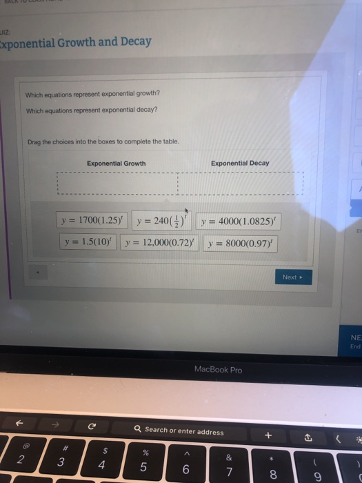 Solved BALK JIZ Exponential Growth and Decay Which equations | Chegg.com