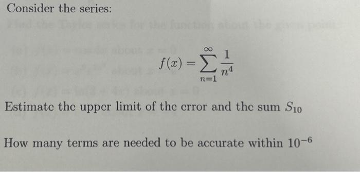 Solved Consider the series: \\[ f(x)=\\sum_{n=1}^{\\infty} | Chegg.com