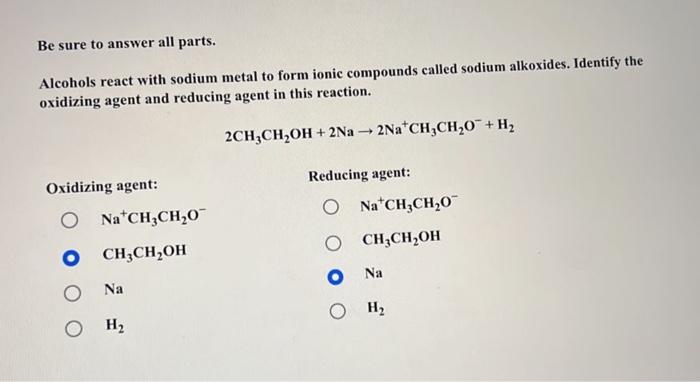 Solved Be sure to answer all parts. Alcohols react with | Chegg.com
