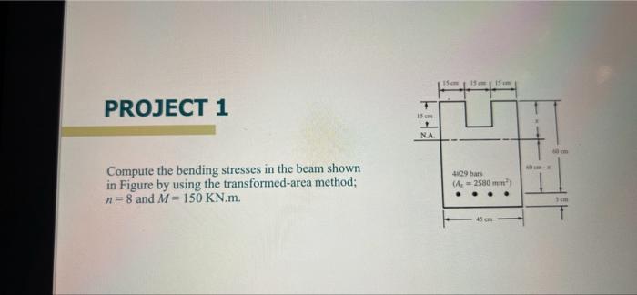 Solved PROJECT 1 Compute the bending stresses in the beam | Chegg.com