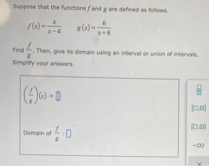 Solved Suppose that the functions fand g are defined as | Chegg.com