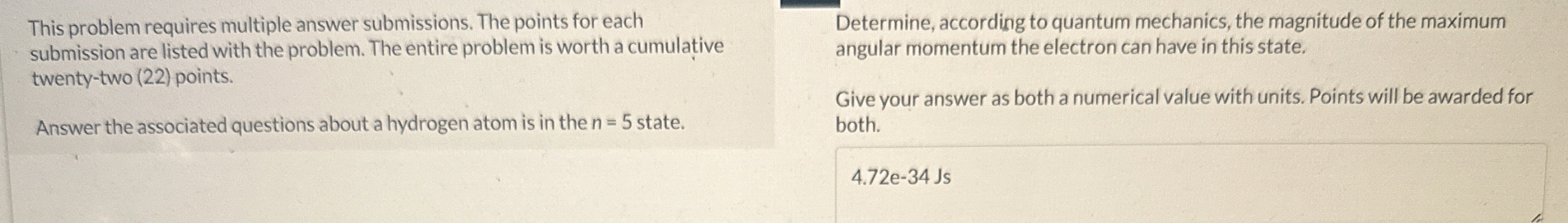 Solved This problem requires multiple answer submissions. | Chegg.com