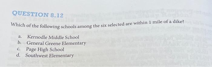 Solved QUESTION 8.12 Which of the following schools among | Chegg.com
