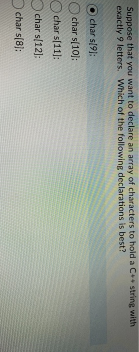 Solved Suppose that you want to declare an array of | Chegg.com