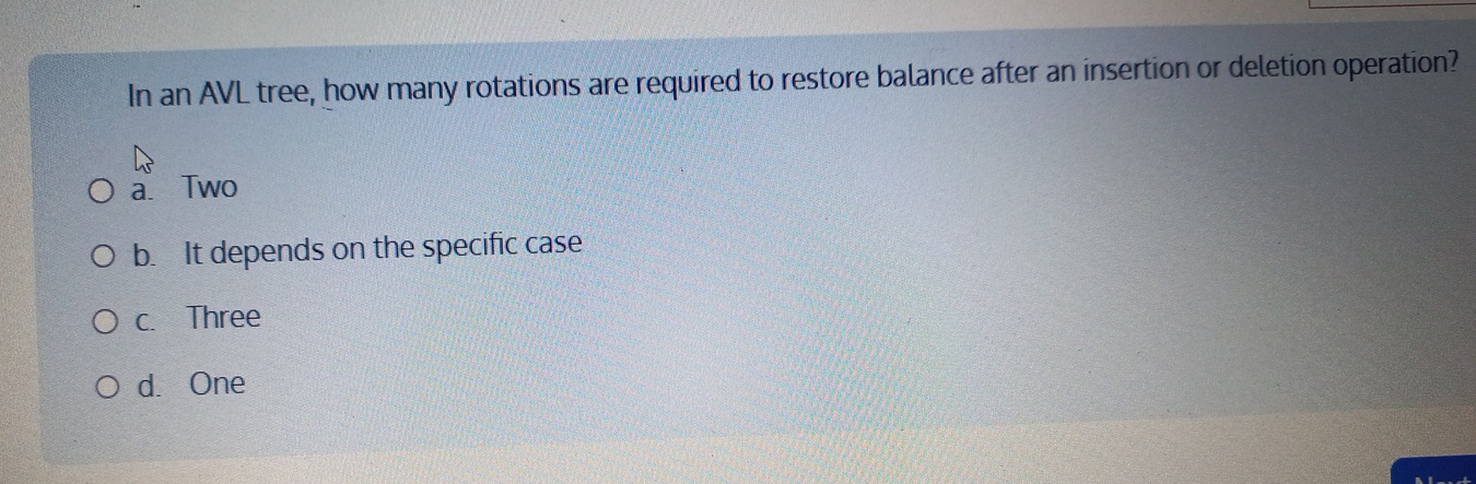 Solved In an AVL tree, how many rotations are required to | Chegg.com