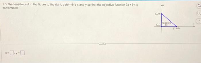Solved For the feasible set in the figure to the right, | Chegg.com