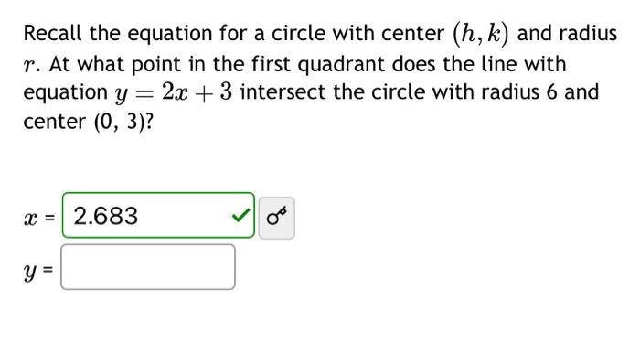 Solved Recall the equation for a circle with center (h,k) | Chegg.com