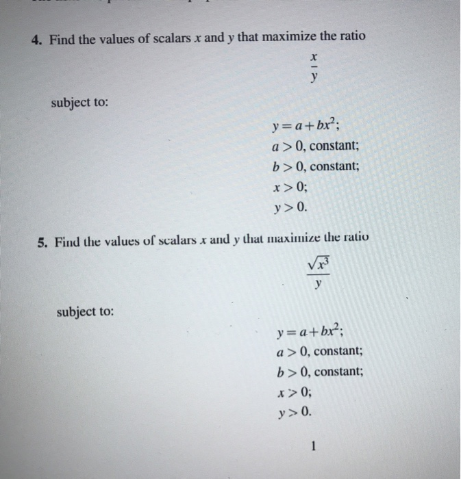 Solved 4. Find the values of scalars x and y that maximize | Chegg.com