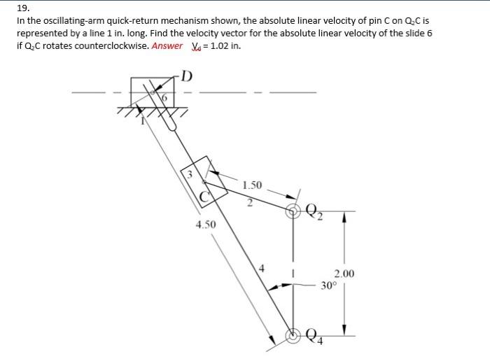 19. In the oscillating-arm quick-return mechanism | Chegg.com