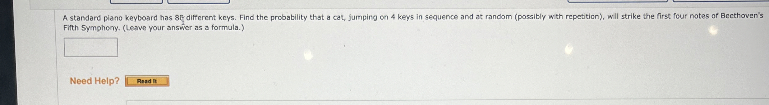 Solved A standard piano keyboard has 8 ﻿different keys. Find | Chegg.com