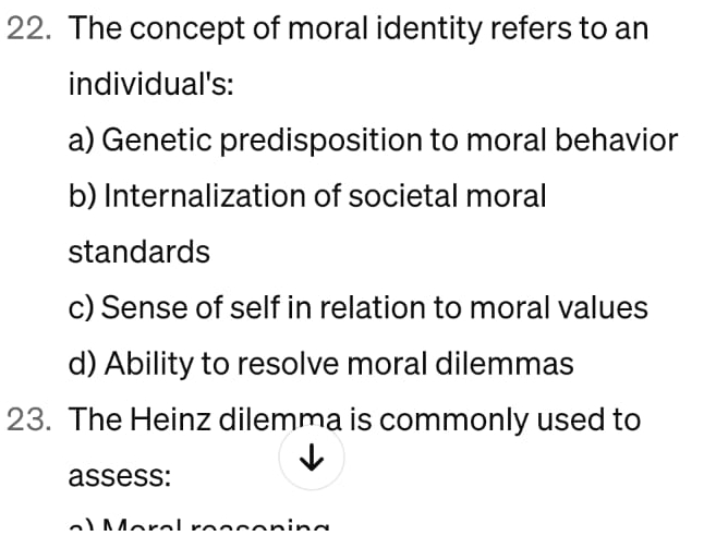 Solved The concept of moral identity refers to an | Chegg.com